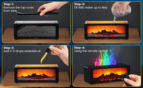 Colorful Flame Fireplace Diffusers For Essential Oils Aroma