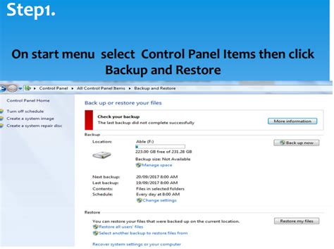 Software Base Backup Configuration Using Windows 7 ABLE Home Office
