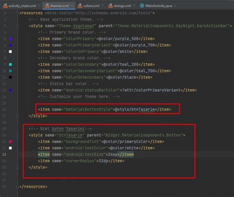 Android Buton Tasarımı Değiştirme Tasarım Kodlama