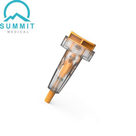 Top Push Button Activated Safety Lancet For Fingertip Blood Sampling