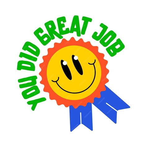 Premium Vector You Did Great Job Flat Typography Sticker
