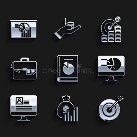 Set User Manual Money Bag And Diagram Graph Target Computer Monitor With Chart Resume