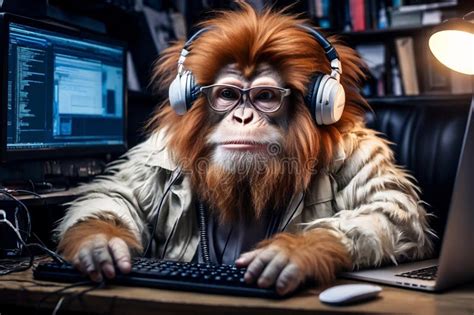 Savvy Monkey Coding Stock Illustrations 3 Savvy Monkey Coding Stock