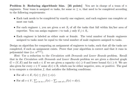 Problem Reducing Algorithmic Bias Points You Chegg