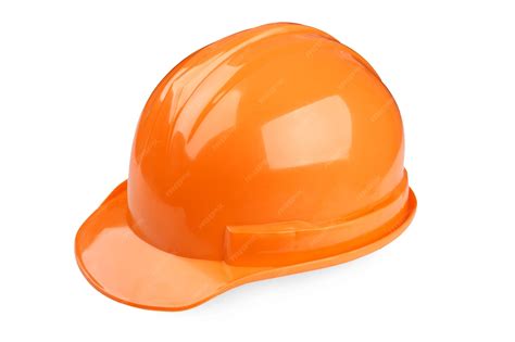 Casco De Seguridad Naranja Sobre Fondo Blanco Foto Premium
