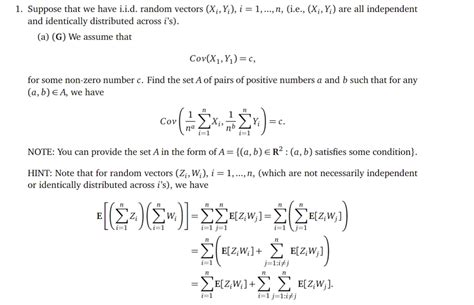 Solved Suppose That We Have I I D Random Vectors