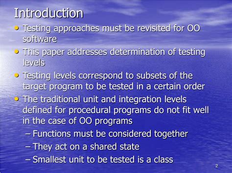 Ppt Testing Levels For Object Oriented Software Powerpoint