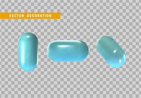Premium Vector Set 3d Blue Capsule Geometric Shapes Objects