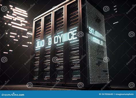 Big Data Center Technology Warehouse With Servers Database Infrastructure Stock Illustration