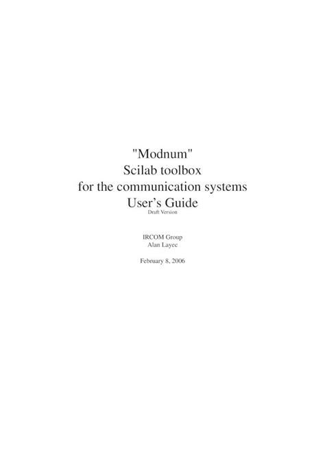 Pdf Modnum Scilab Toolbox For The Communication Systems Users