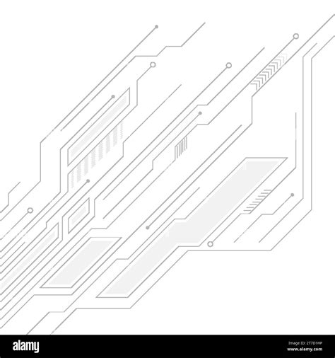 Tech Grey Futuristic Circuit Board Lines Abstract Background Vector Computer Chip Graphic