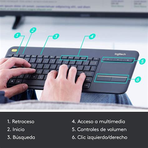 Teclado Logitech Inalámbrico K400 Plus