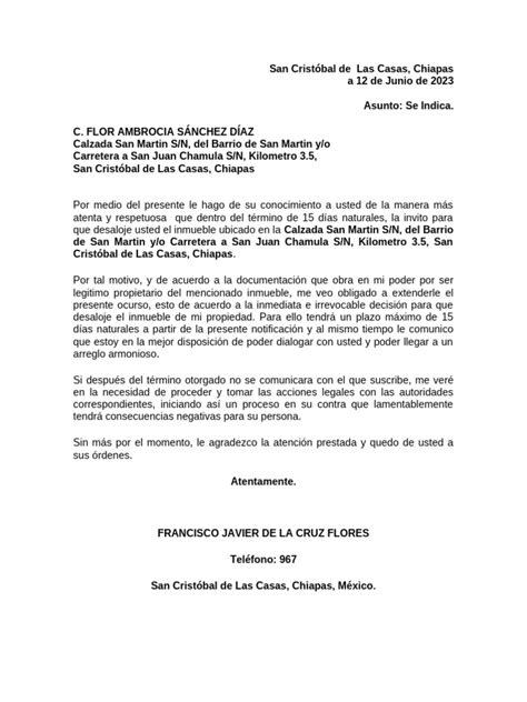 Carta Desalojo Pdf