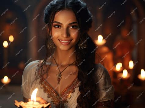Premium Ai Image Medieval Indian Courtesan Girl N A Corset Smiling