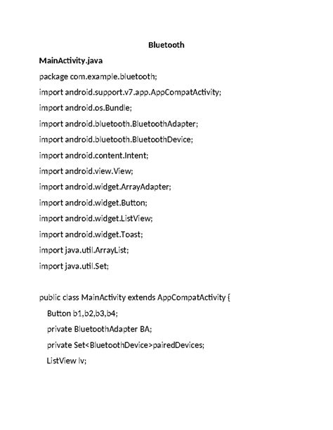 Bluetooth Bluetooth MainActivity Package Example Import Android Support V App Import