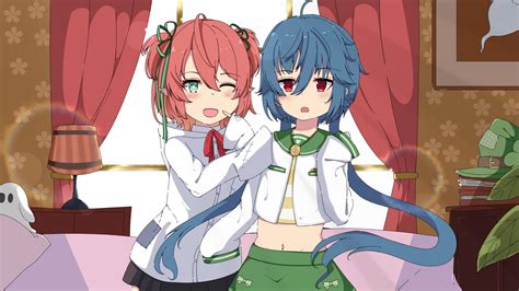 Fuyo Cloverfield Yuko Yurei Chromashift Commission Highres 2girls