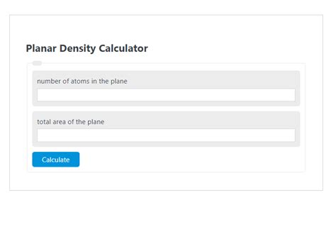 Planar Density Calculator Calculator Academy