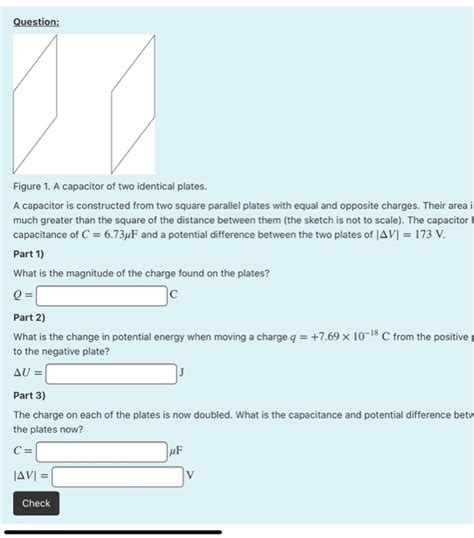 Solved Question Figure 1 A Capacitor Of Two Identical