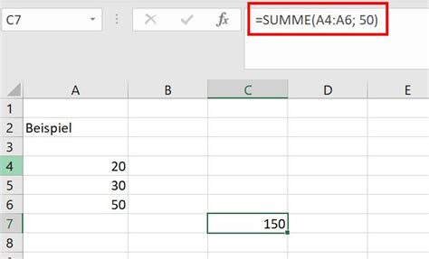 excel summe formel erstellen und anwenden ganz unkompliziert