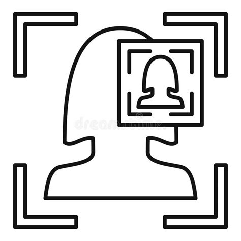 Woman Face Recognition System Icon Outline Style Stock Vector Illustration Of Data Identity