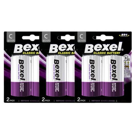 벡셀 망간 건전지 C형 카드형 2입x3개 6알 R14 에누리 가격비교