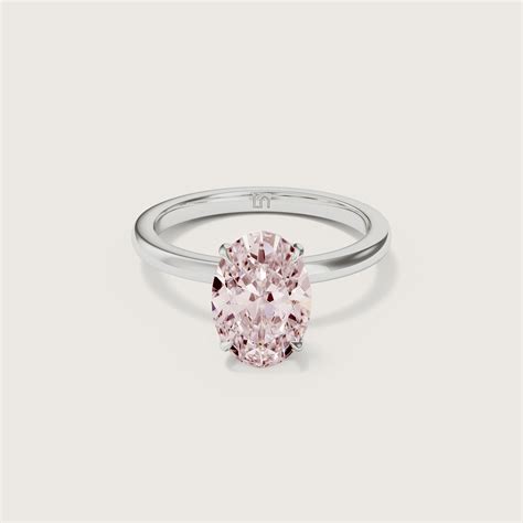 Bianca Oval Solitaire Pink Diamond Hidden Halo Lindelli