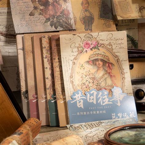 빈티지 레이스 복고풍 배경 빈티지 페이퍼 메모 패드 30 개로트 정크 저널 스크랩북 카드 장식 Aliexpress