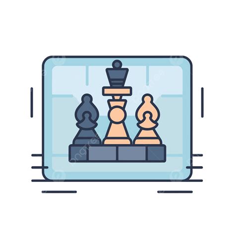 Mobile Chess Game Icon Vector Chessboard Lineal Icon Flat Icon Png