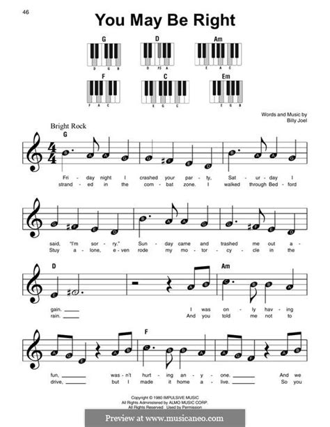 You May Be Right By B Joel Sheet Music On Musicaneo