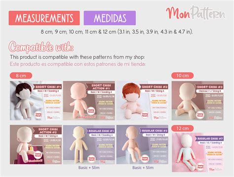 Face 5 Sewing Pattern [5 Sizes] Anime Face For Chibi Plush Monpattern