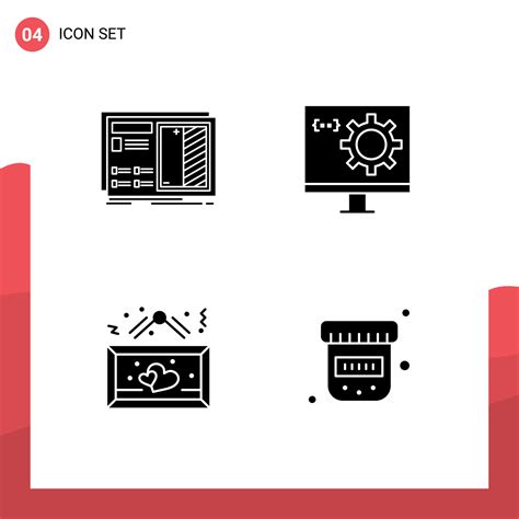 user interface pack of basic solid glyphs of blueprint programming plan