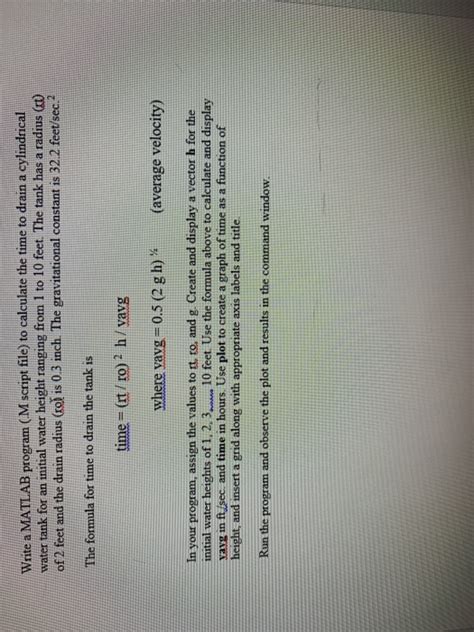 Solved Write A MATLAB Program M Script File To Calculate Chegg