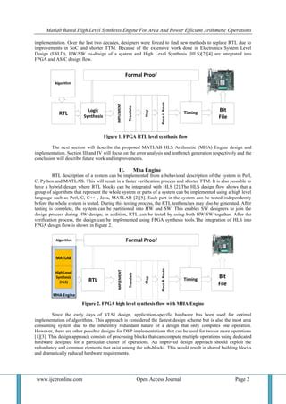 Matlab Based High Level Synthesis Engine For Area And Power Efficient Arithmetic Operations PDF