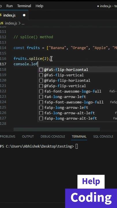 Splice Method In Javascript Js Array Interview Youtubeshorts