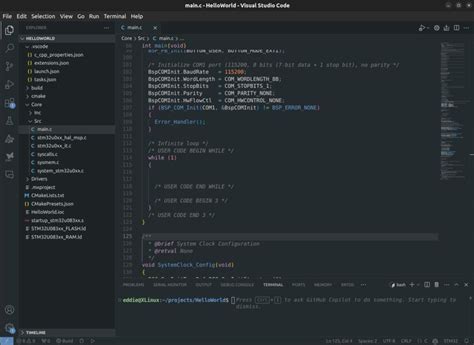 how to configure stm32 vs code extension to use op