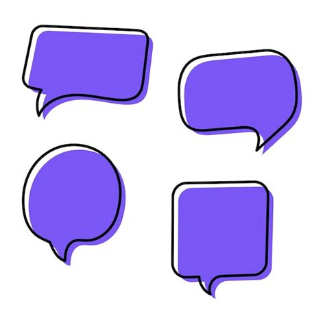 Hand Drawn Message Bubbles Set Offset Colours Premium Vector