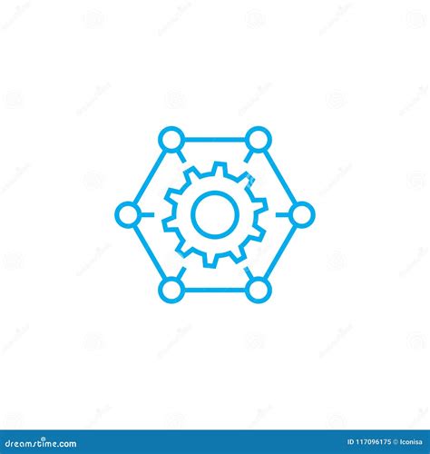 Organizational Process Linear Icon Concept Organizational Process Line Vector Sign Symbol