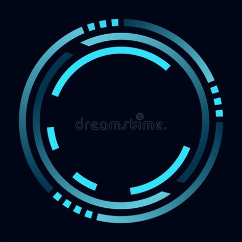 hud round frame or border sci fi circular neon element for digital ui