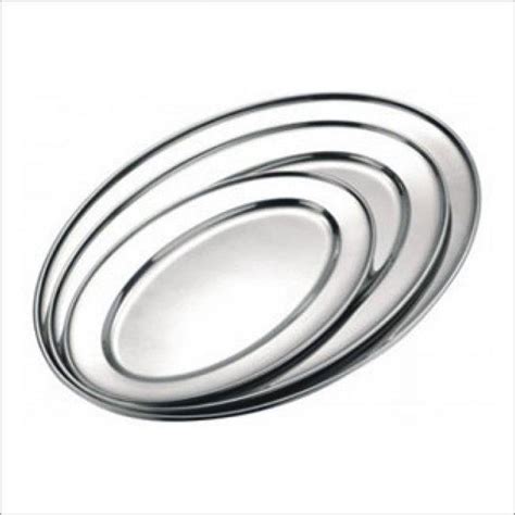 22 In Stainless Steel Oval Tray