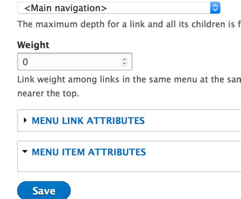 Port Menu Attributes To Drupal 8 2174435