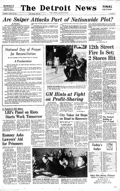 Gallery 150 Historic Detroit News Front Pages From 150 Years