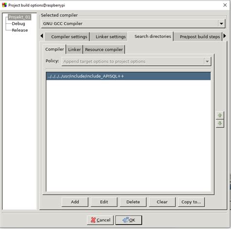 C Problem With Link Library Sqlapi In Code Blocks On Raspberry Pi 3b Stack Overflow