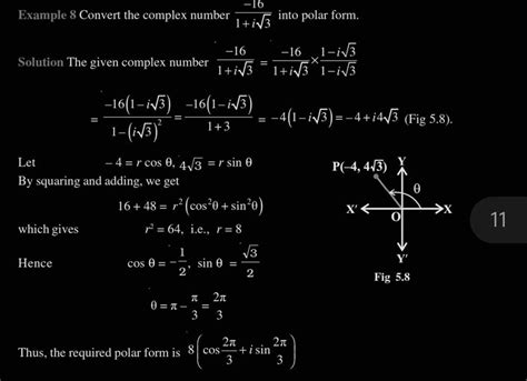 example 8 convert the complex number 1 i3 −16 into polar form solution