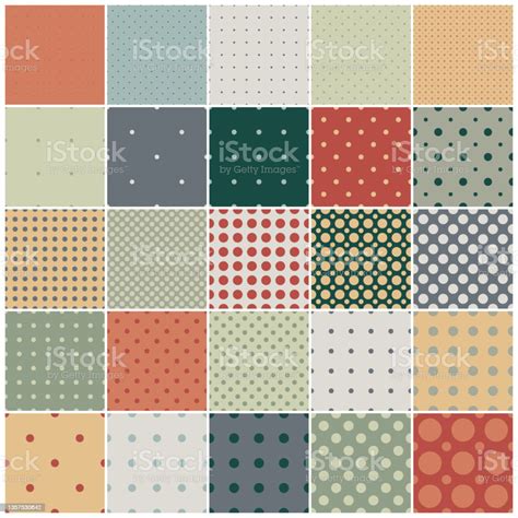 미니멀 한 디자인 다채로운 점선 기하학적 원활한 패턴의 컬렉션 간단한 섬세한 색상 질감 끝없는 배경 트렌디한 섬유 반복 가능한
