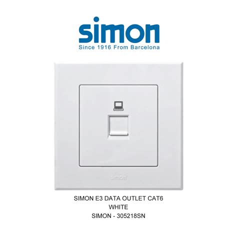 Simon E3 Data Outlet Cat6 White