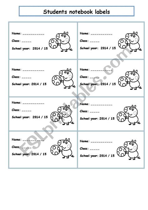 Notebook Labels Esl Worksheet By Mluisara