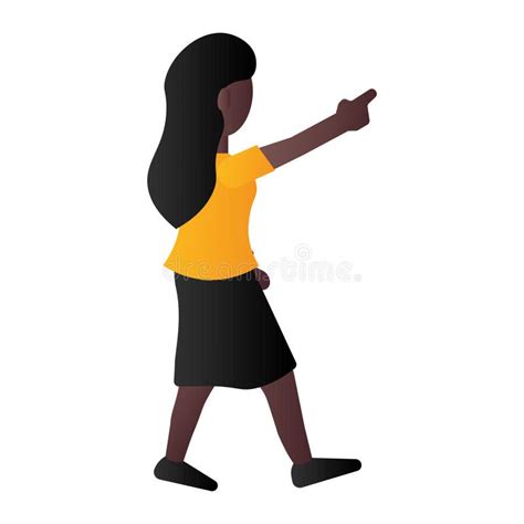 Pointing Woman Pose Vector Stock Vector Illustration Of Motion 379970565