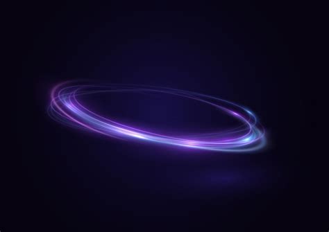 Premium Vector Neon Swirl Curve Blue Line Light Effect Abstract Ring