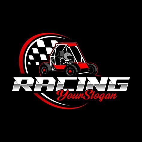 Kart Racing Logo Premium Vector