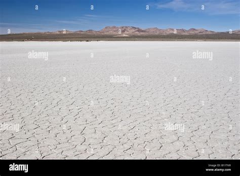 El Mirage Dry Lake Bed With Mountains In The Distance And A Clear Blue